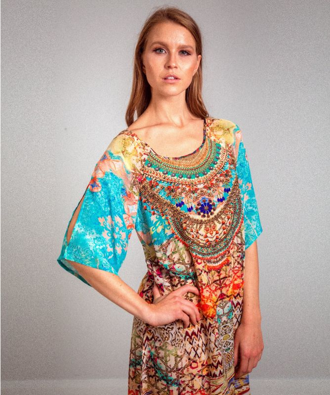 Inoa Arizona Silk Slit Sleeve Dress | Jules B