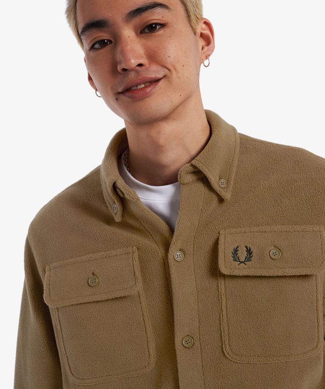 Fred Perry Shaded Stone Fleeceback Overshirt | Jules B