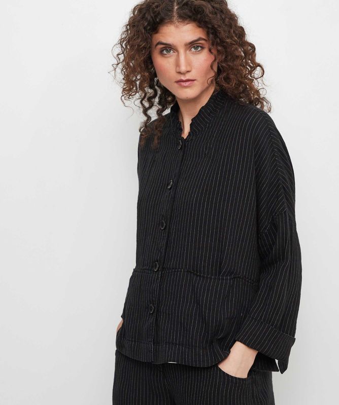 OSKA Linen Pinstripe Jacket