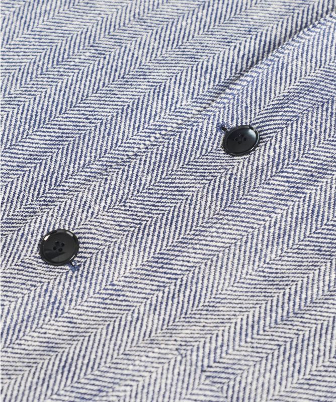 Jules B Blue Linen Silk Herringbone Jacket | Jules B