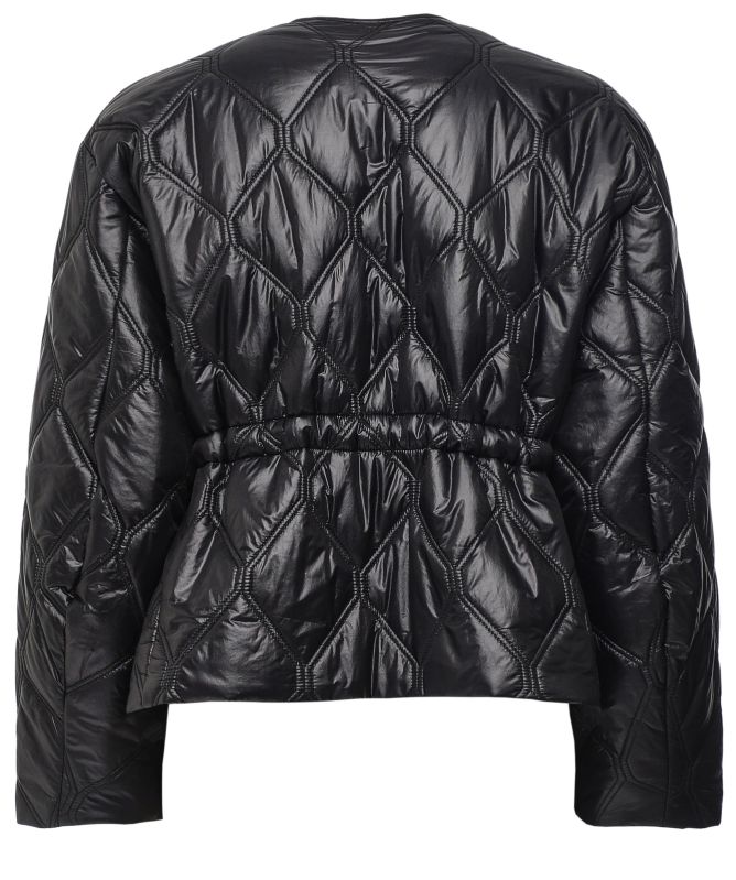 GANNI Black Shiny Quilted Jacket | Jules B