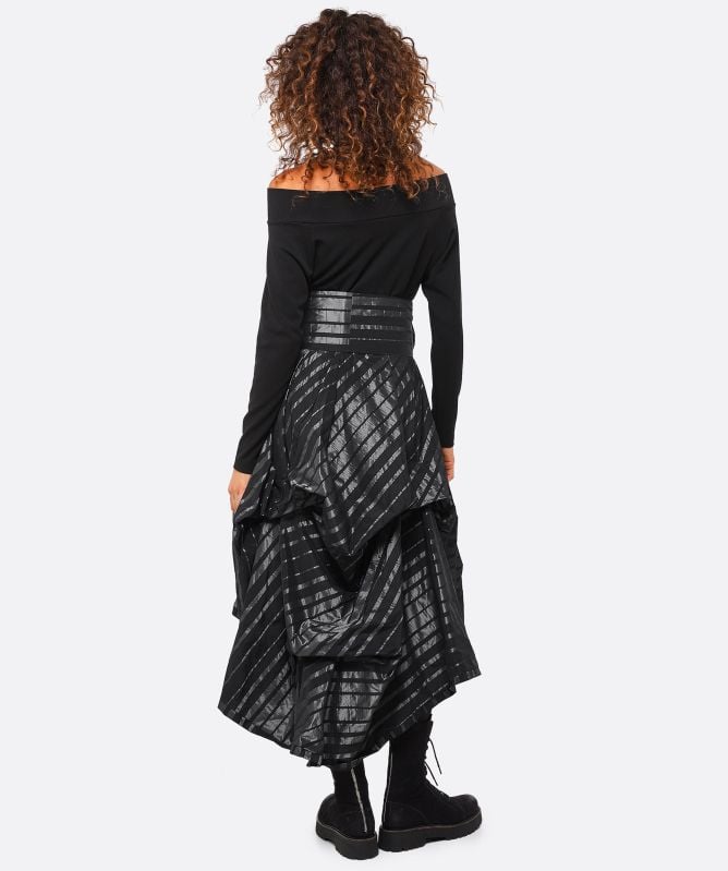 Xenia Design Stripe Taffeta Maxi Dress | Jules B