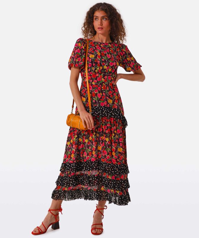 RIXO Shireen Silk Floral Midi Dress | Jules B