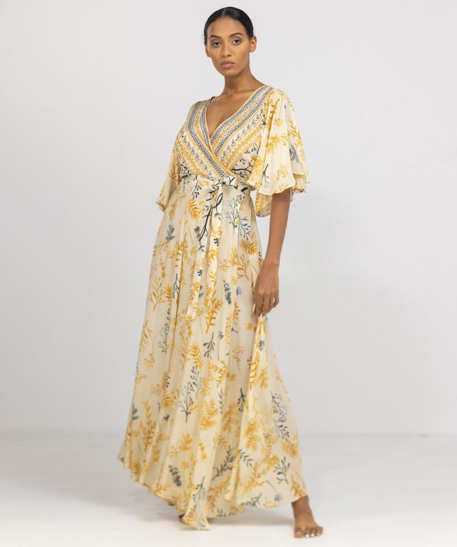 Inoa Yellow Brisbane Silk Gaia Dress | Jules B