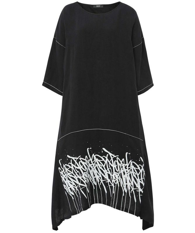 Bize Linen Printed Dress