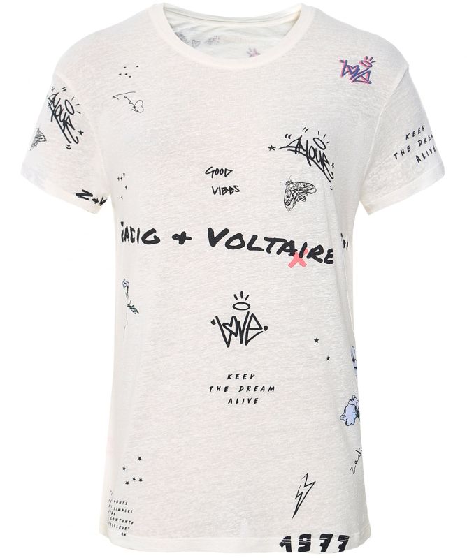 Zadig & Voltaire White Zoe Tattoo Print T-Shirt | Jules B