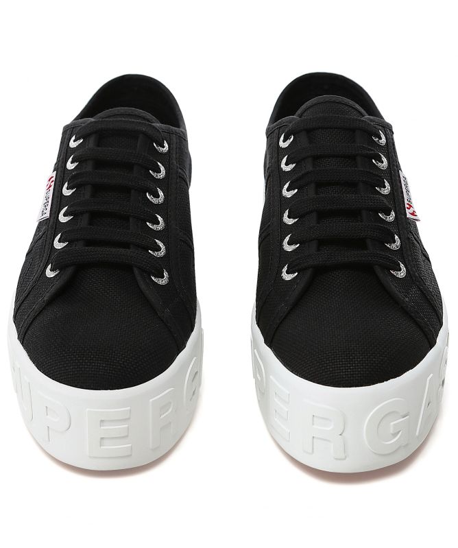 Superga Black 2790 3D Lettering Flatform Trainers | Jules B