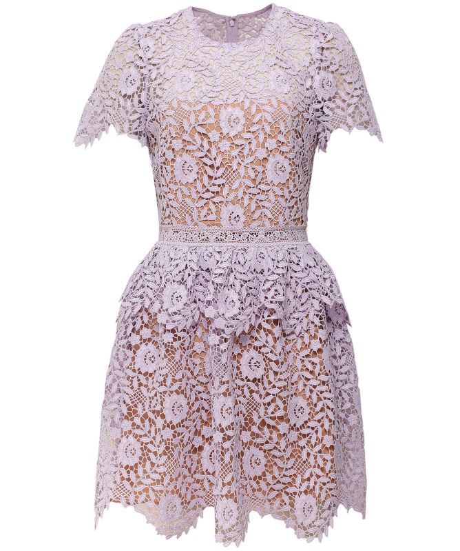 Self-Portrait Rose Lace Peplum Mini Dress | Jules B