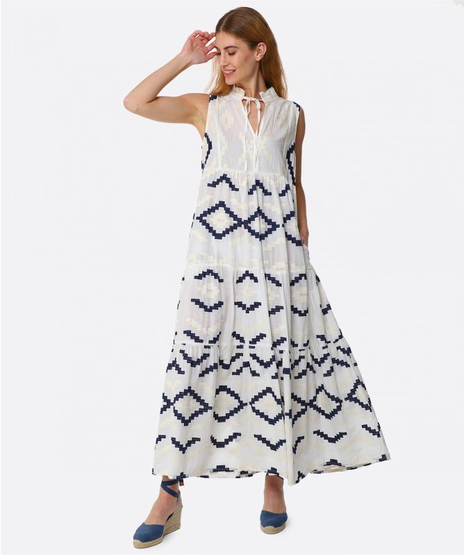 Kori Rhombus Cotton Maxi Dress | Jules B