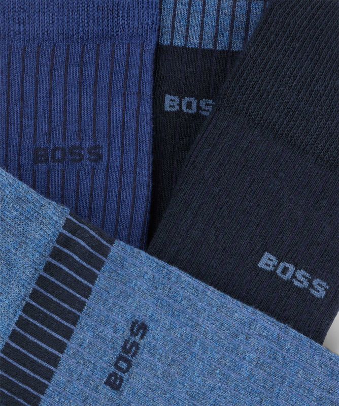 BOSS Dark Blue Rib Socks Gift Set 4 Pack | Jules B