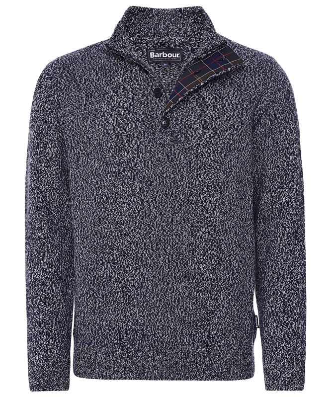 Barbour Navy Wool Cotton Half-Zip Sid Jumper | Jules B