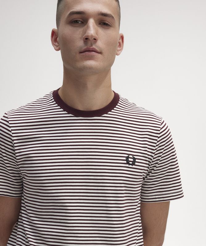 Fred Perry Red Fine Stripe T-Shirt | Jules B