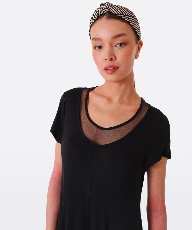 Philomena Christ Black Mesh Insert Midi Dress | Jules B