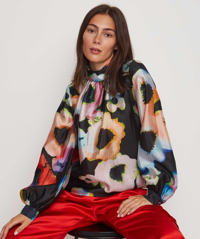 Stine Goya Ashley Tie-Dye Floral Night Blouse | Jules B