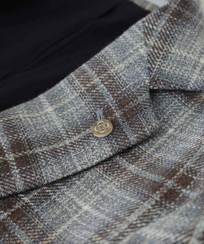 Cavaliere Linen Blend Loud Check Jacket