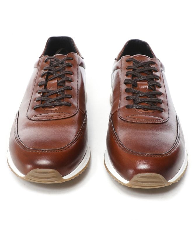 Loake Brown Burnished Leather Bannister Trainers | Jules B