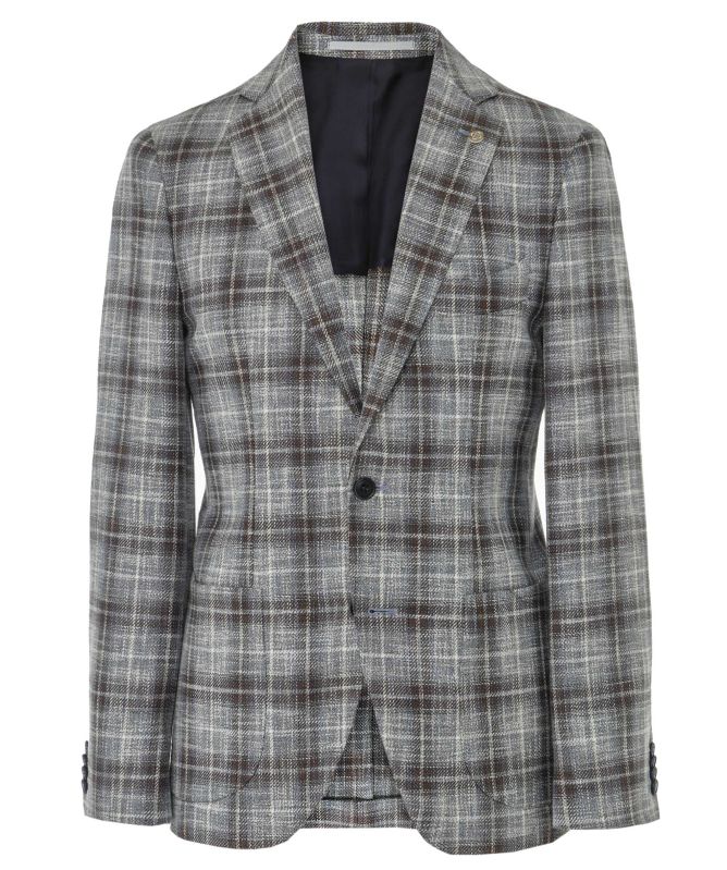 Cavaliere Linen Blend Loud Check Jacket