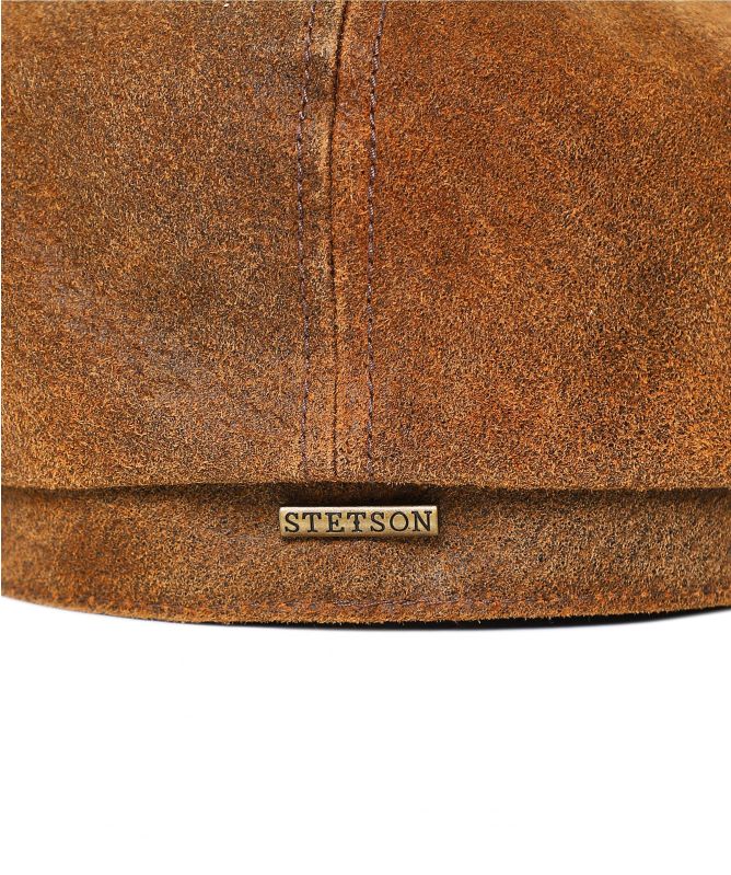 Stetson Brown Leather Baker Boy Cap | Jules B