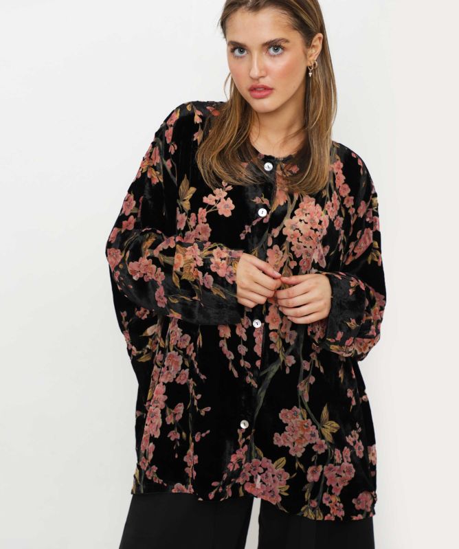 Thanny Floral Devoré Blouse | Jules B