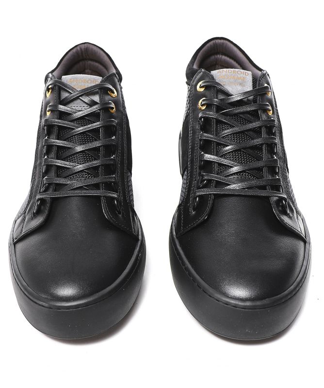 Android Homme Black Woven Propulsion Mid Geo Trainers | Jules B