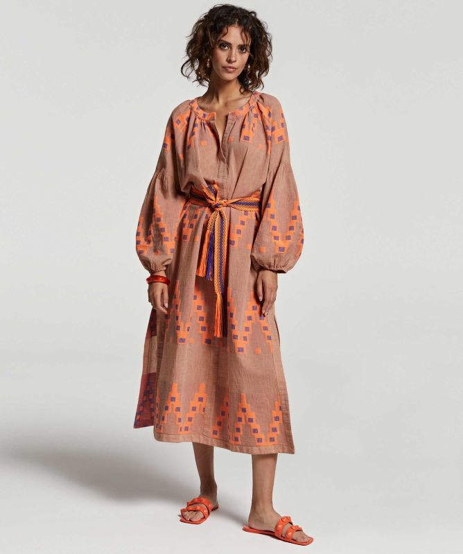 Devotion Twins Korali Woven Belt Maxi Dress | Jules B