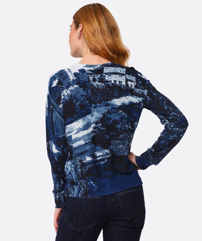 High Navy Must Have Landscape Print Jumper | Jules B