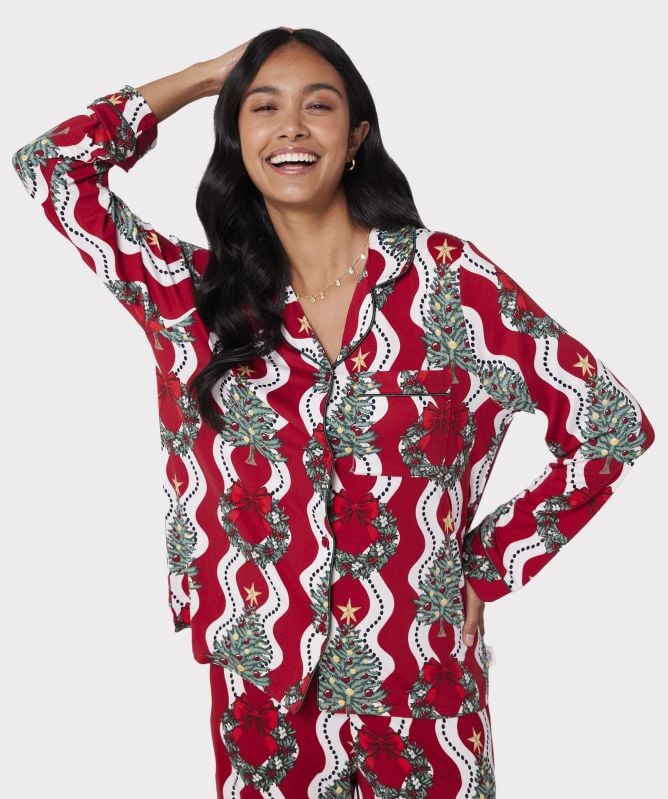 Chelsea Peers Christmas Tree & Wreath Long Pyjamas | Jules B