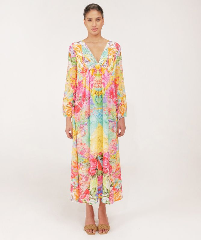 Inoa Silk Marigold Maxi Dress