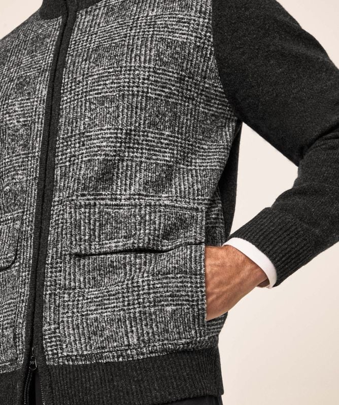 Hackett Merino Prince of Wales Check Cardigan | Jules B
