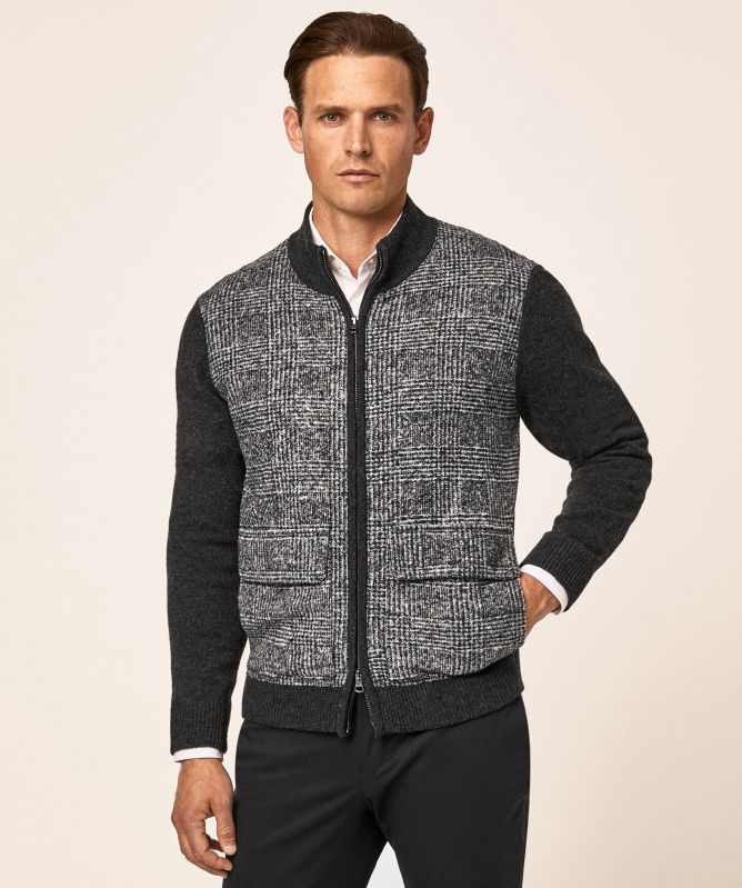 Hackett Merino Prince of Wales Check Cardigan | Jules B