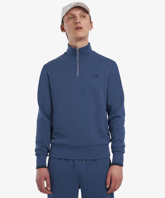 Fred Perry Midnight Blue Half Zip Sweatshirt | Jules B