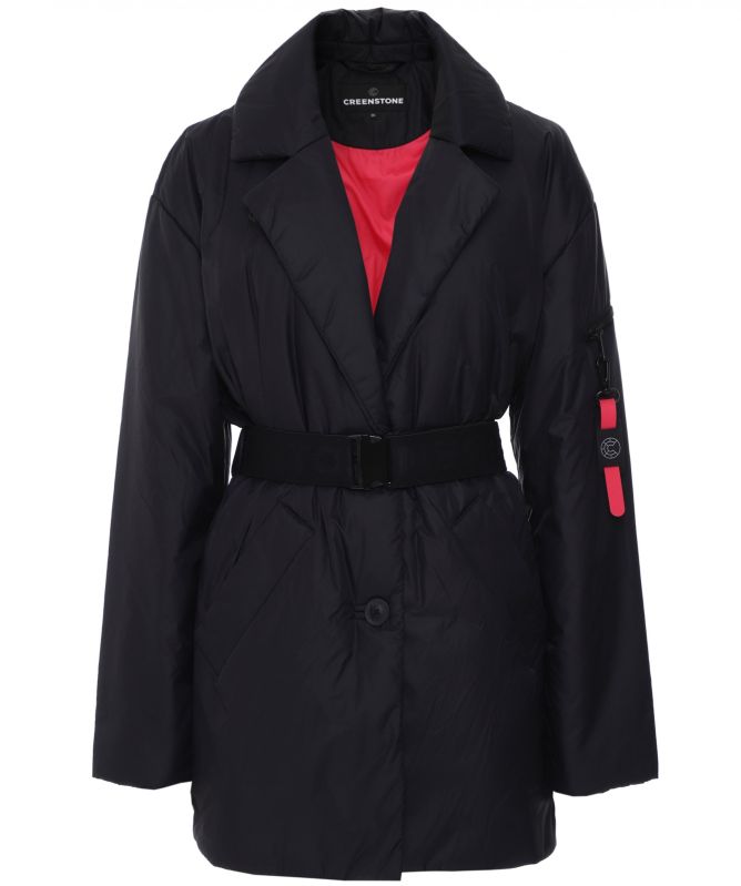 Creenstone Black Belted Puffer Jacket | Jules B