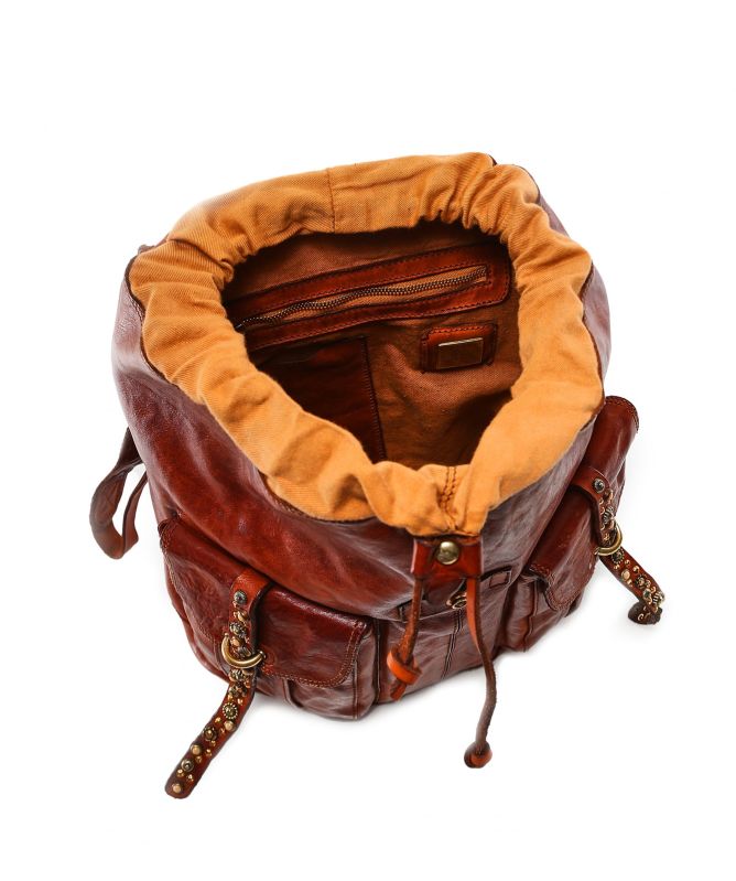 Campomaggi Brown Embellished Leather Backpack | Jules B