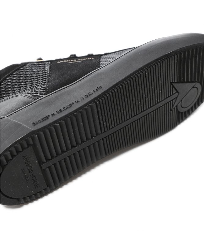 Android Homme Black Woven Propulsion Mid Geo Trainers | Jules B