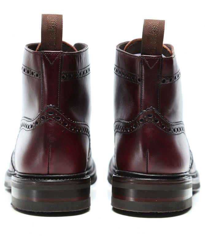 Loake Burgundy Leather Bedale Brogue Boots | Jules B