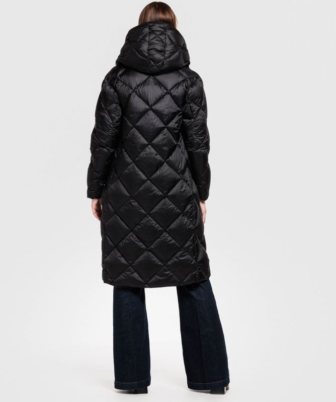 Creenstone Black Diamond Quilted Cocoon Coat | Jules B