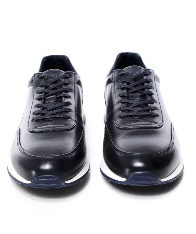 Loake Navy Leather Bannister Trainers | Jules B