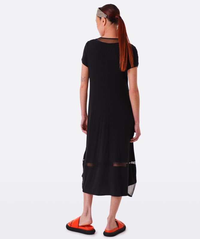 Philomena Christ Black Mesh Insert Midi Dress | Jules B