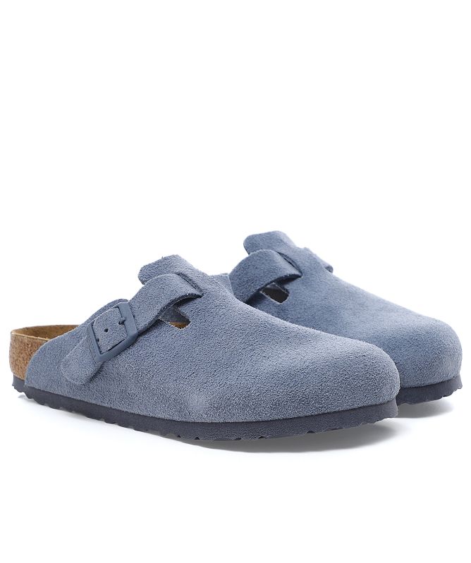 Birkenstock Blue Boston Suede Leather Clogs