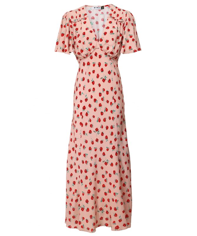 RIXO Flutter Sleeve Midi Bessie Dress | Jules B
