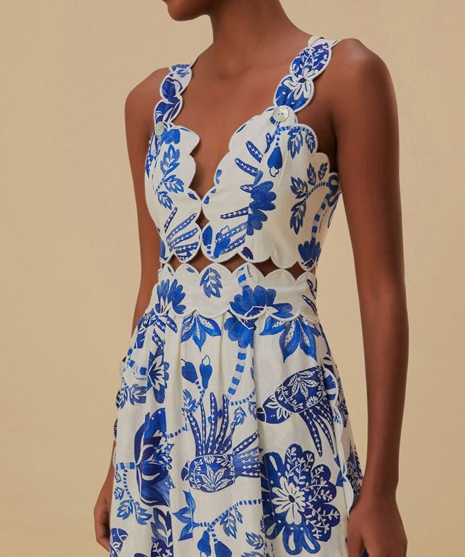 Farm Rio Flowerful Birds Midi Dress