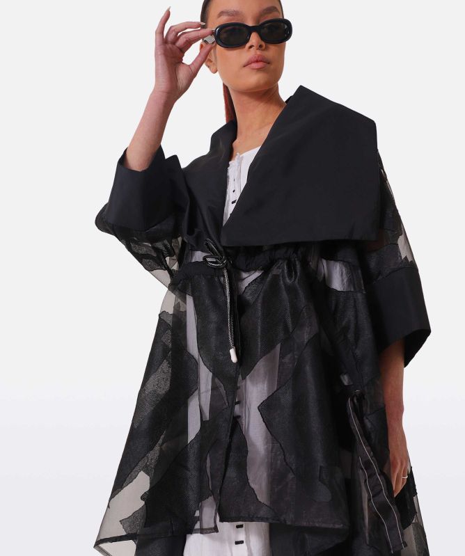 Bize Black Sheer Oversized Jacket | Jules B