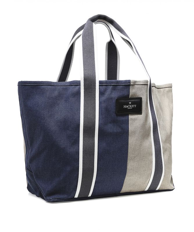Hackett Blue Colour Block Canvas Tote Bag | Jules B