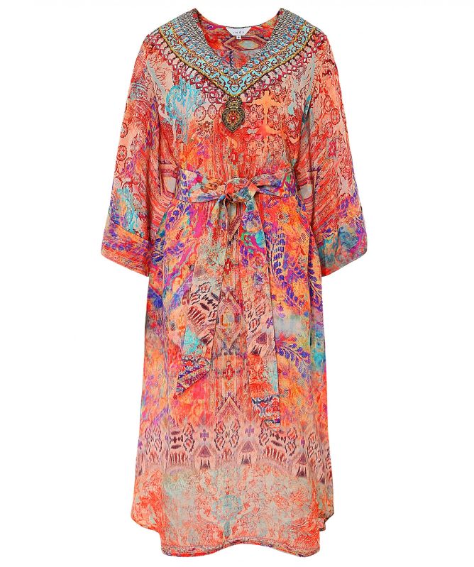 Inoa Orange Modena Silk Fish Dress | Jules B