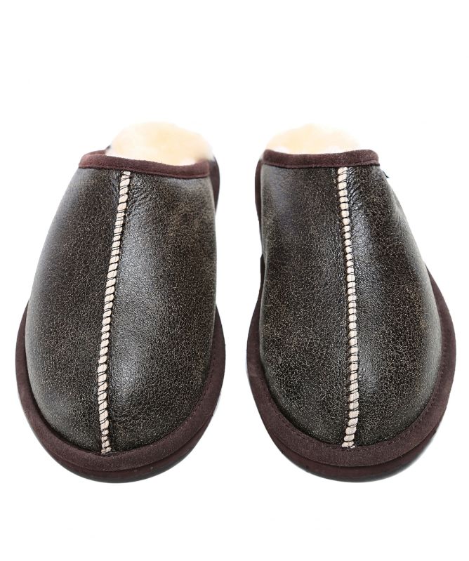 Oliver Sweeney Brown Leather Ashcombe Slippers | Jules B