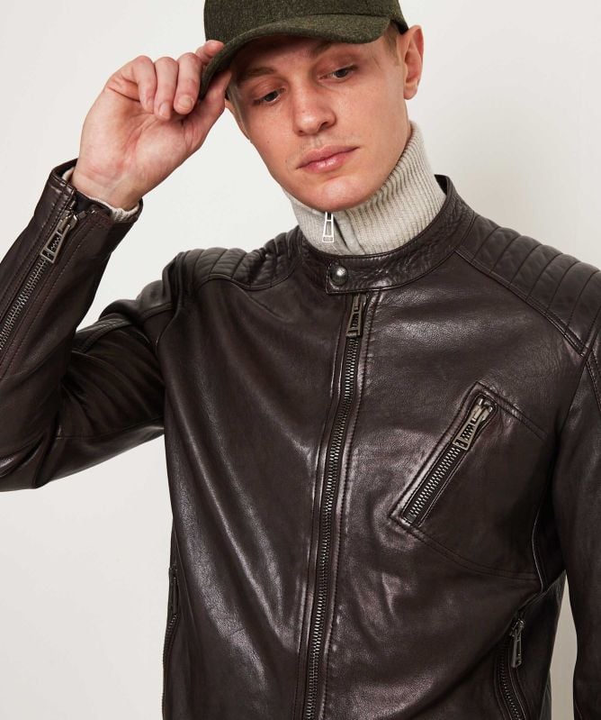 Belstaff Leather V Racer Jacket | Jules B