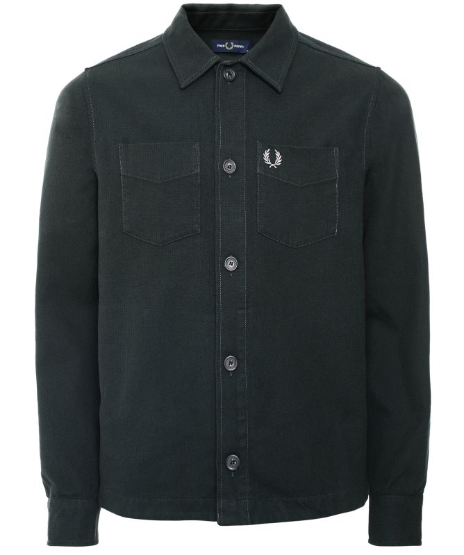 Fred Perry Night Green Wool Blend Overshirt | Jules B