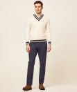 Hackett Merino Contrast V-Neck Jumper | Jules B