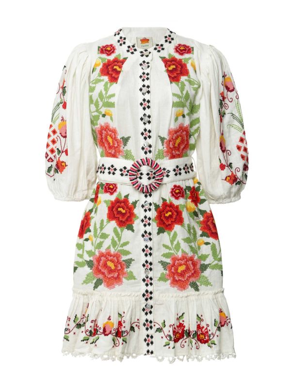 Farm Rio Embroidered Carmina Floral Mini Dress