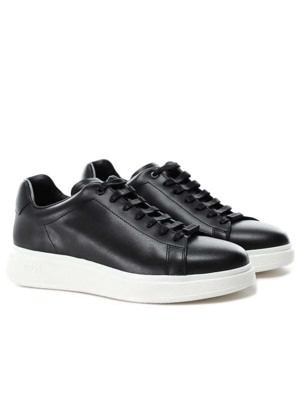 BOSS Leather Bulton Trainers